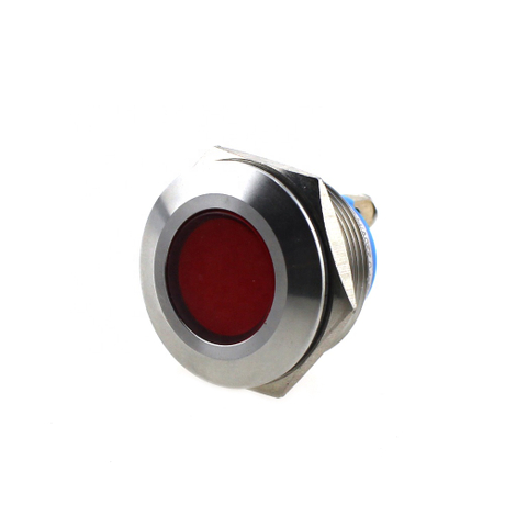 ABI22S-P0 RED LED IP67 metal Indicator signal lamp metal push button ...
